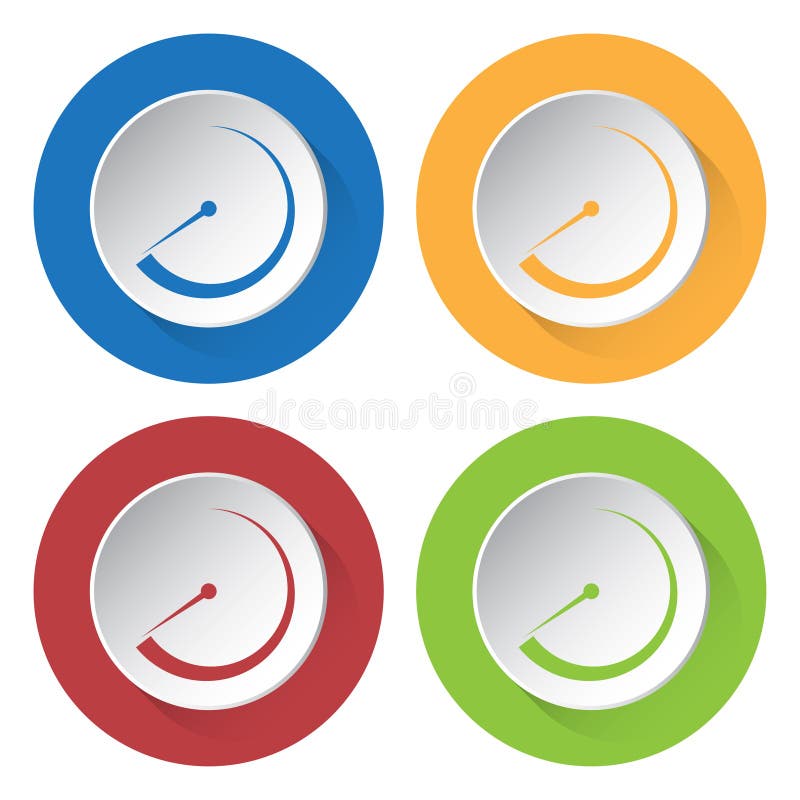 Set of Four Icons - Dial Symbol Stock Vector - Illustration of light ...