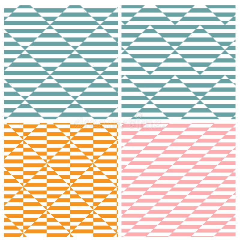 Set of Four Circle Combine Square Patterns Stock Vector - Illustration ...