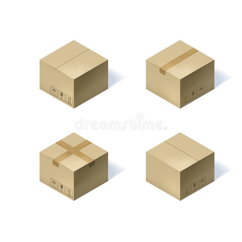 Four Cardboard Boxes Stock Illustrations – 454 Four Cardboard Boxes ...