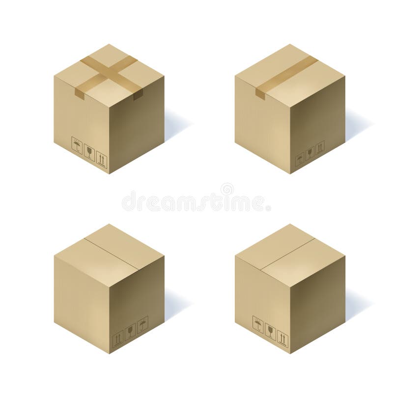 Four Cardboard Boxes Stock Illustrations – 454 Four Cardboard Boxes ...