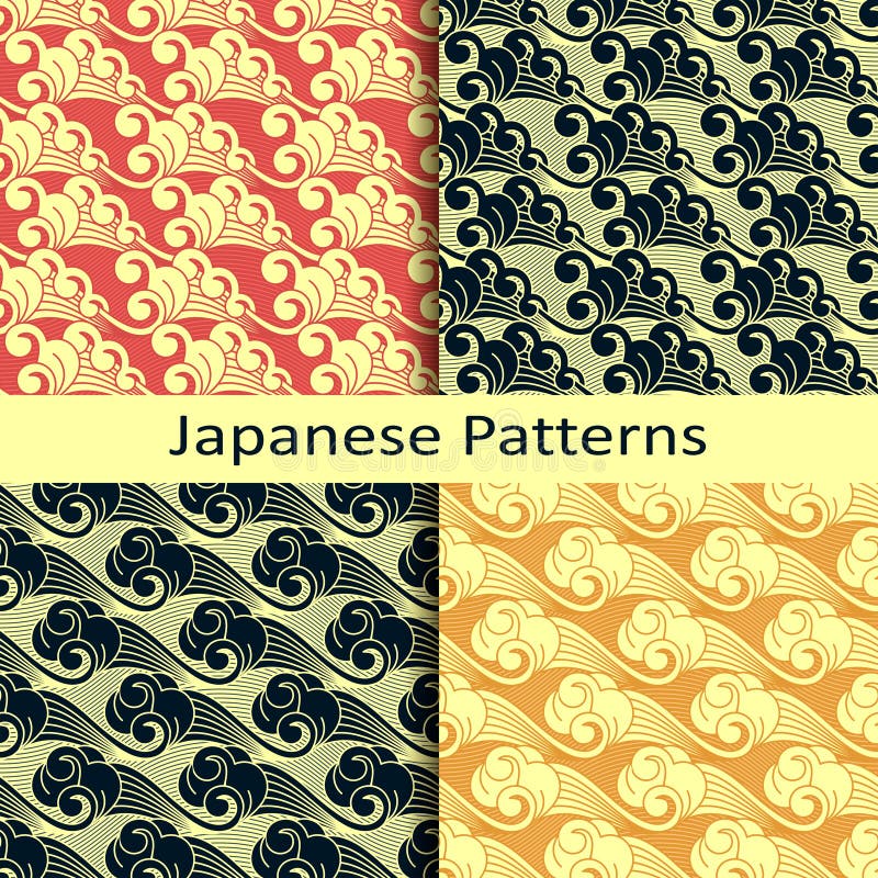 Set of Ten Japanese Patterns Stock Vector - Illustration of japan ...