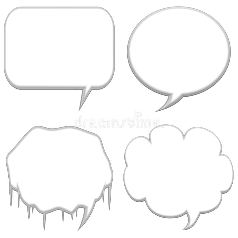 Large Set Of White Speech Bubbles Stock Vector - Illustration of ...