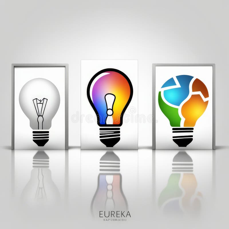 Set of Four Light Bulb, Vector Illustration Stock Illustration ...
