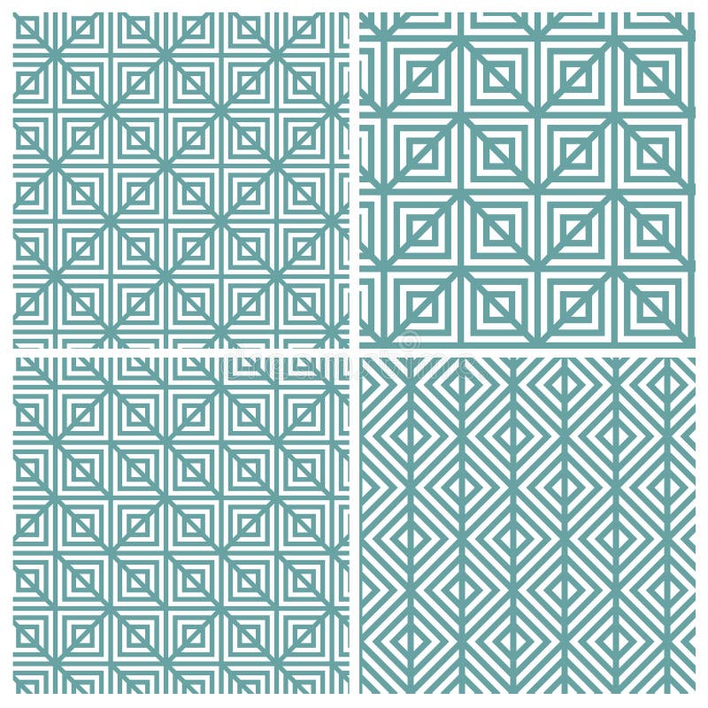 Set of Four Line on Square Patterns Stock Vector - Illustration of ...