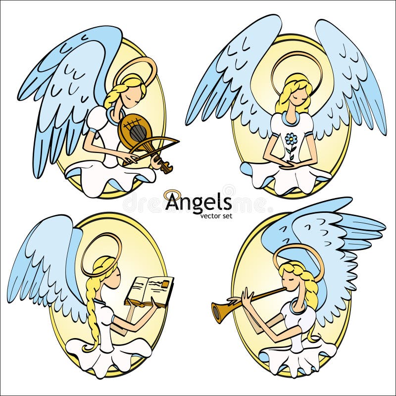 Lovely Cartoon Style Angels Stock Illustrations – 113 Lovely Cartoon ...