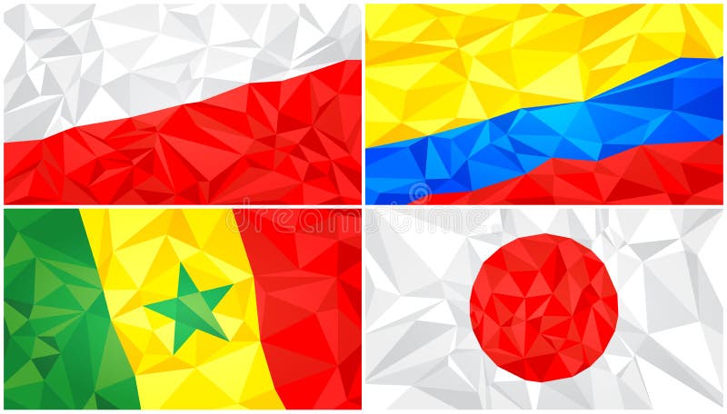 Low Poly Flag, Abstract Polygonal Triangular Background Set 8 Stock ...