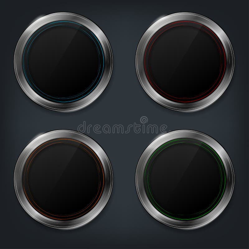 Black glossy buttons stock vector. Illustration of label - 32928323
