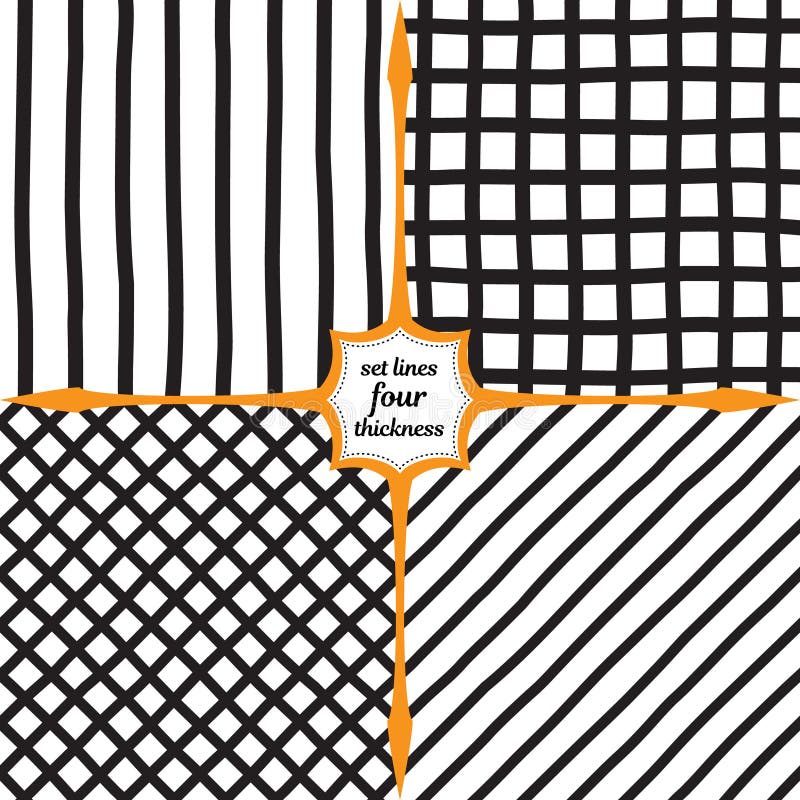 Wide Vertical Lines, Mesh, Diamonds and Diagonal Lines. Stock Vector ...