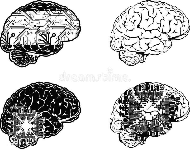 Four brain icons stock vector. Illustration of health - 72036372