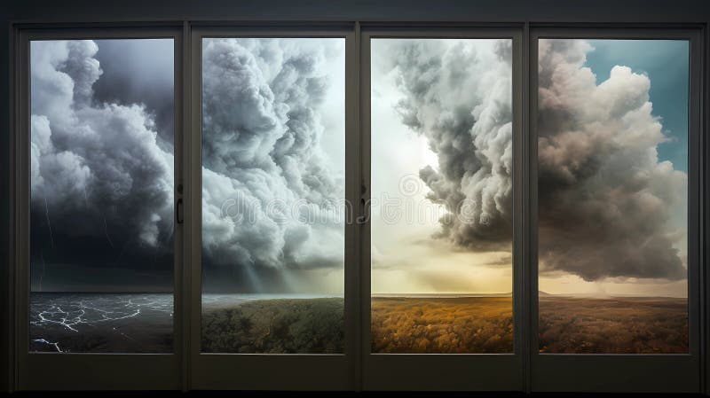 A Set of Four Panels, the Essence of Weather (Generative AI) Stock ... A Set of Four Panels, the Essence of Weather (Generative AI) Stock ...