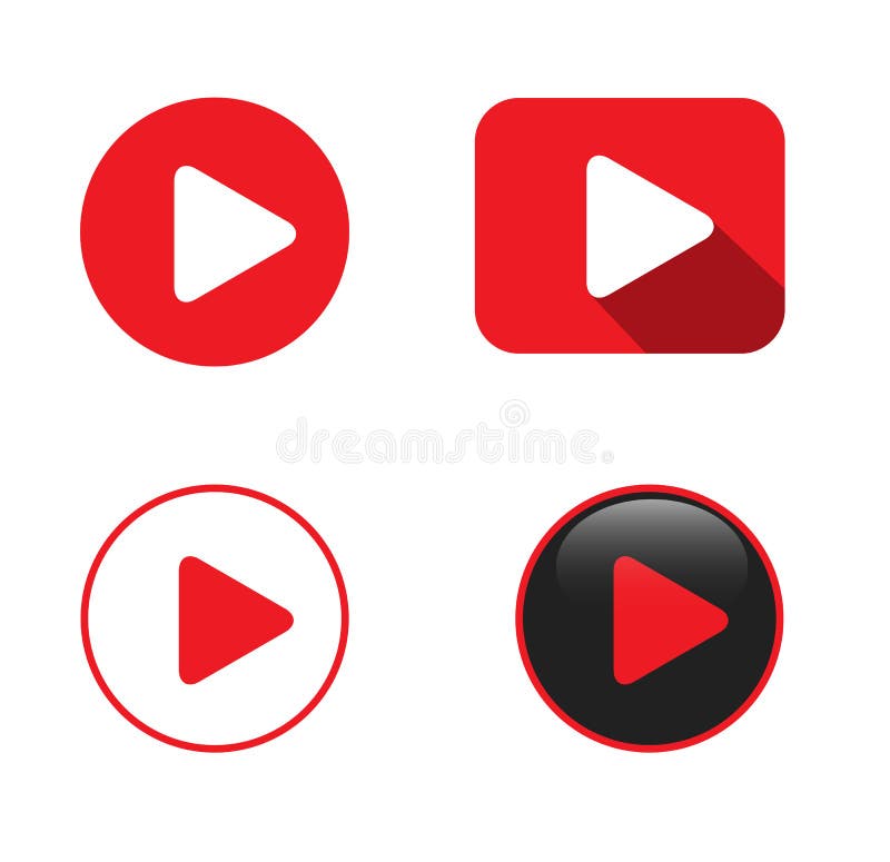 Set of Four Play Buttons Vector Stock Illustration - Illustration of ...