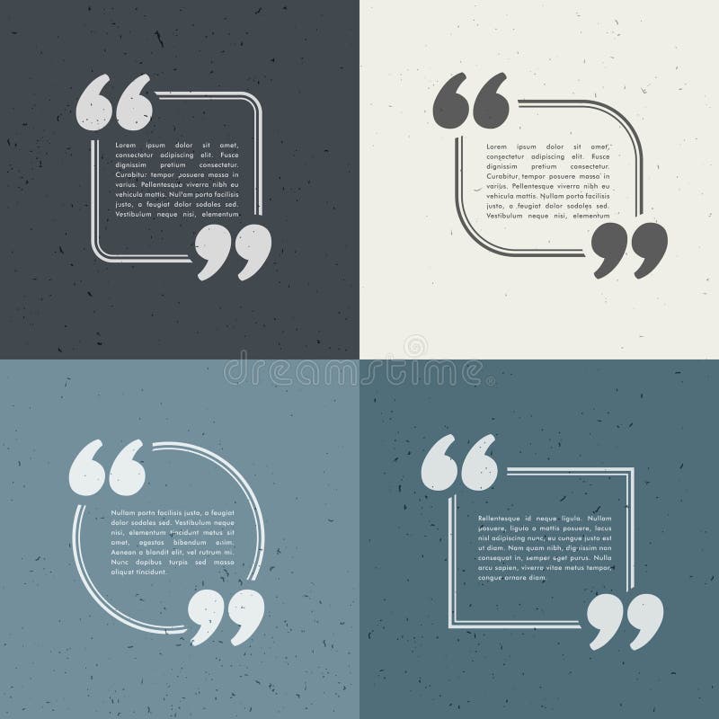 Set of Four Quotation Marks in Different Styles Stock Vector ...