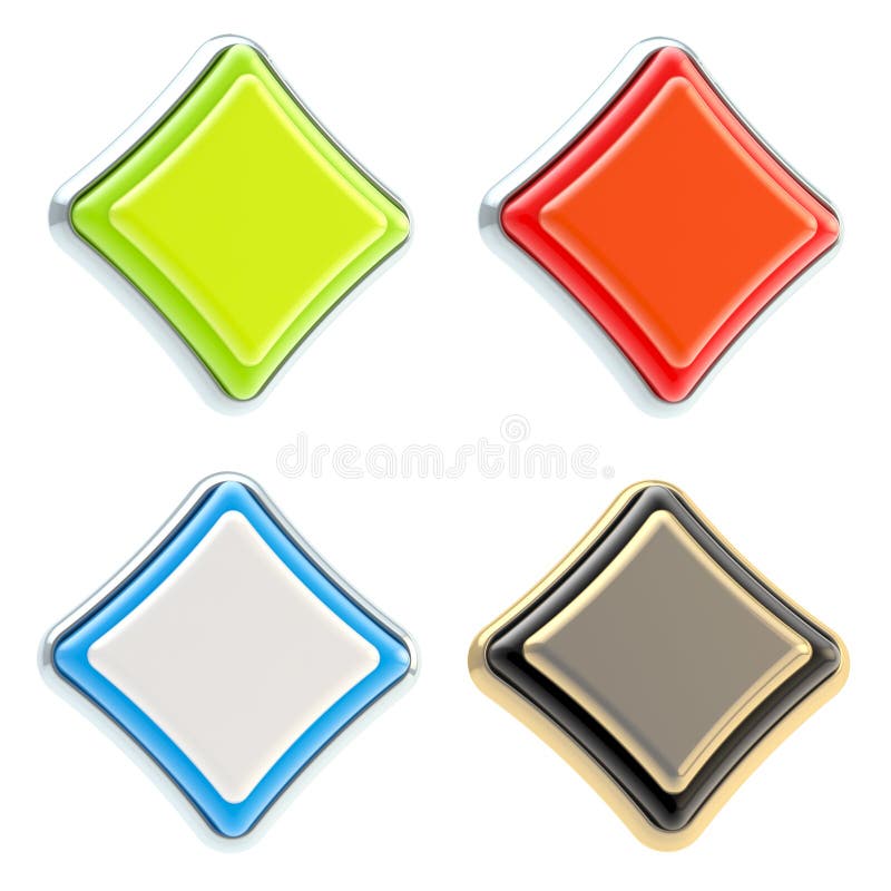 Set of Four Rhombus Buttons Isolated Stock Illustration - Illustration ...