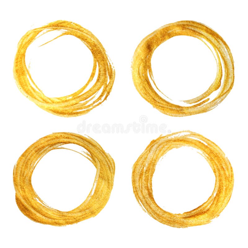 Set of Four Round Gold Textured Frames Stock Vector - Illustration of ...