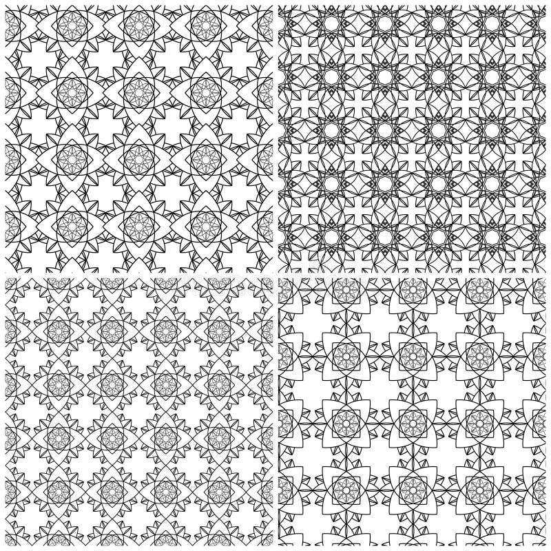 Set of Four Seamless Abstract Grids Stock Vector - Illustration of mesh ...