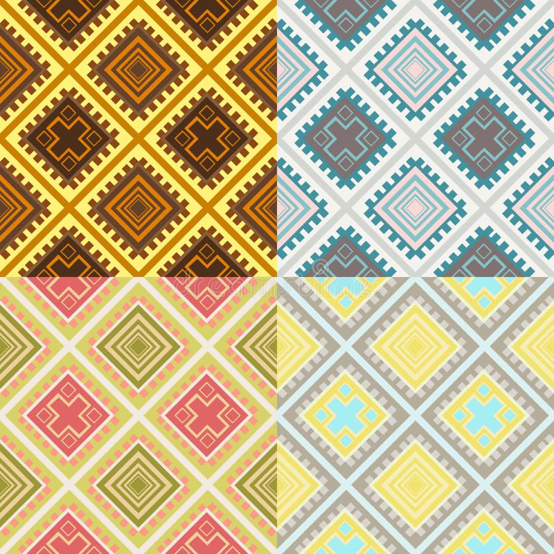 Set of Four Seamless African Textures Stock Vector - Illustration of ...