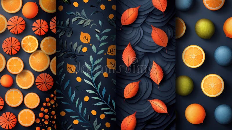 Set of Four Seamless Geometric Patterns - Simple Repetitive Vector ...