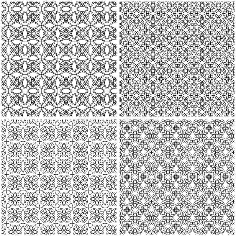 Set of Four Seamless Mesh Patterns Stock Illustration - Illustration of ...