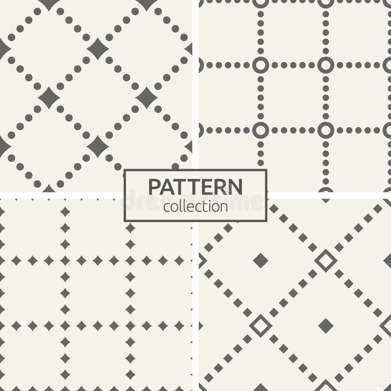 Set of Four Seamless Patterns Stock Vector - Illustration of regular ...