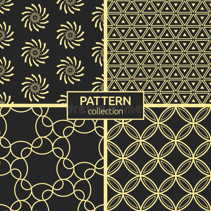 Set of Four Seamless Patterns. Stock Vector - Illustration of flat ...