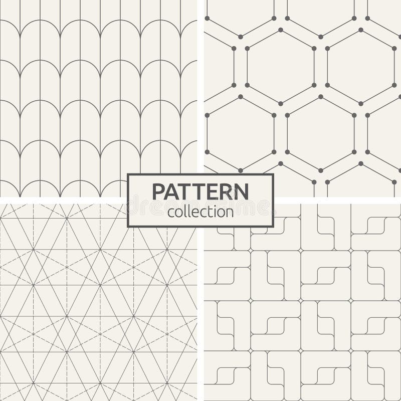 Set of Four Seamless Patterns Stock Vector - Illustration of lattice ...
