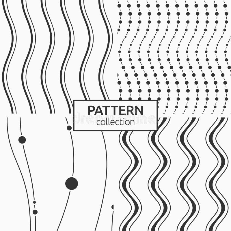 Set of Four Seamless Patterns of Smooth Lines and Circles Stock Vector ...