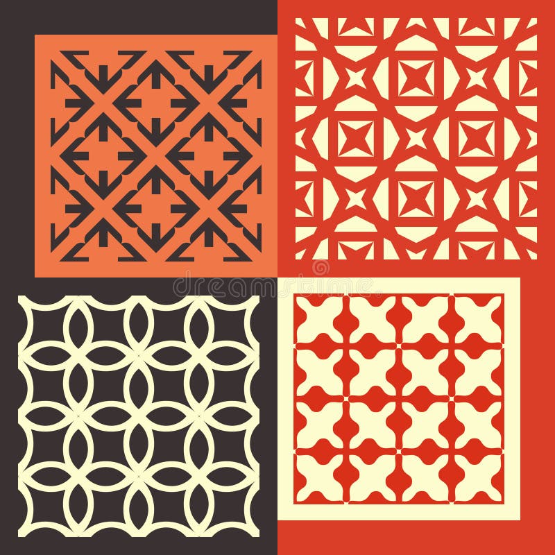 Set of Grate Seamless Patterns with Geometric Figures Stock Vector ...