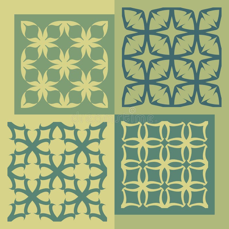 Set of Four Seamless Patterns. Vintage Geometric Stock Vector ...