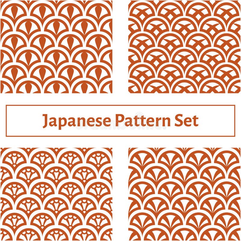 Set of Four Seamless Texture in the Japanese Style Stock Vector ...