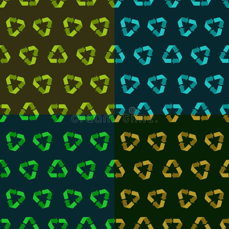Seamless Vector Recycling Sign Pattern Stock Vector - Illustration of ...