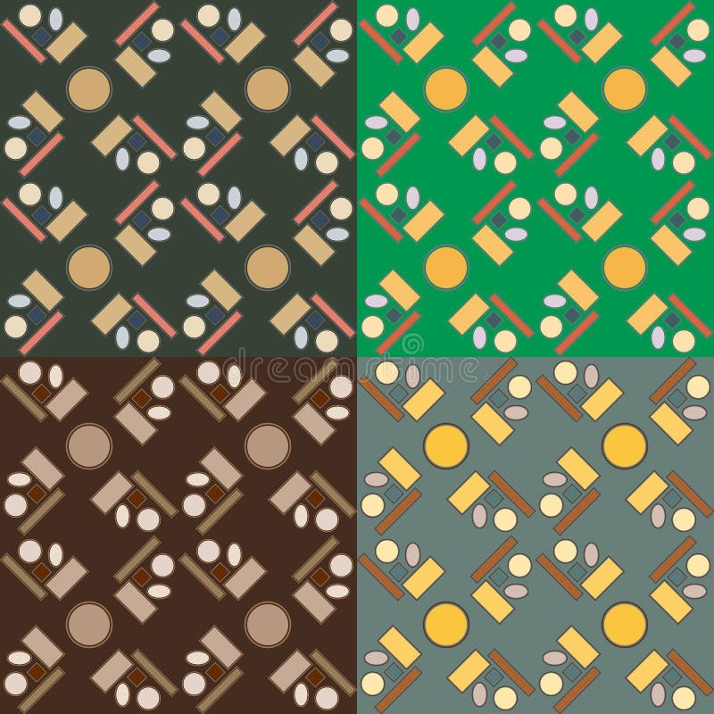 Set of Four Seamless Vector Patterns Stock Vector - Illustration of ...