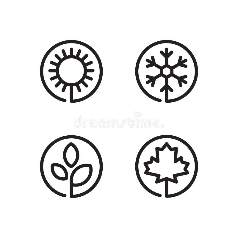Four Seasons Icons Stock Illustrations – 631 Four Seasons Icons Stock ...