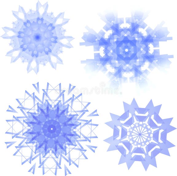 Set of four snowflakes stock vector. Illustration of transparency ...