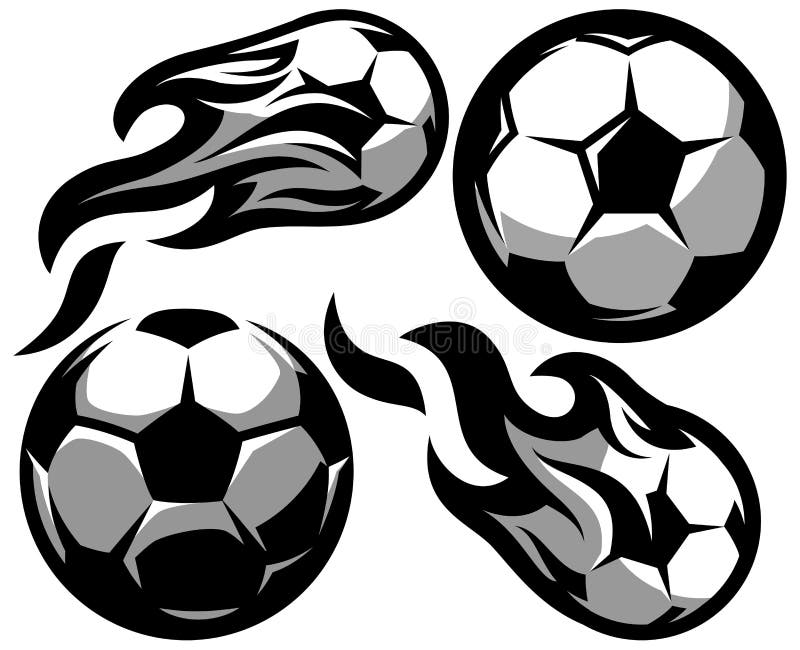 Set of Four Soccer Balls. Vector Illustration Stock Vector ...