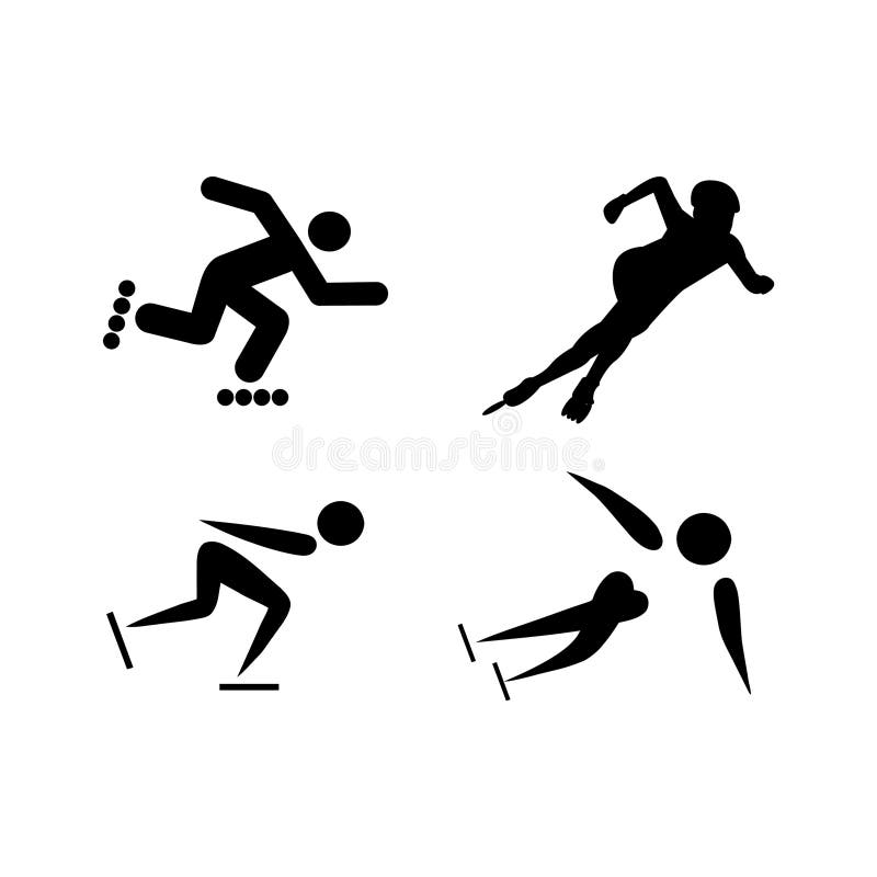 Speed skating icons stock vector. Illustration of skating - 275633464