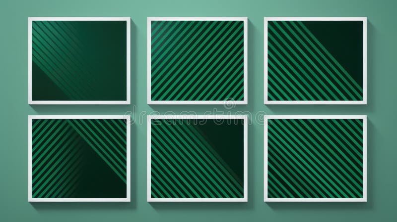Set of Four Square Frames with a Diagonal Pattern, Ideal for Graphic ...