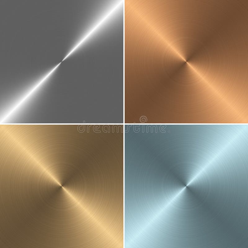Set of Four Square Metal Textures Stock Illustration - Illustration of ...