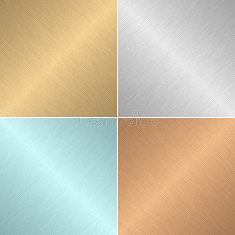 Set of Four Square Metal Textures Stock Illustration - Illustration of ...