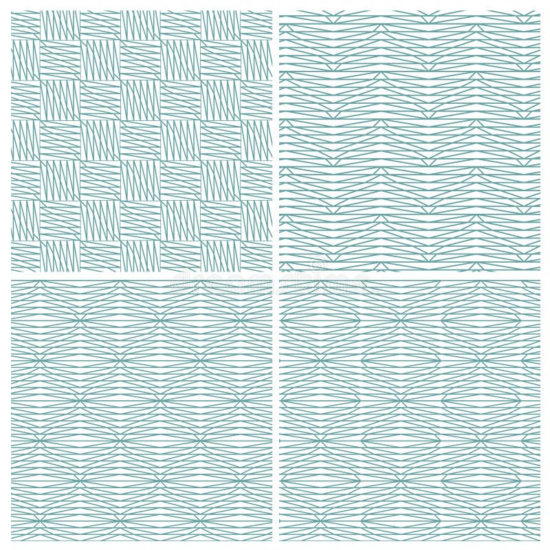 Set of Four Strange Zigzag Line Patterns Stock Vector - Illustration of ...