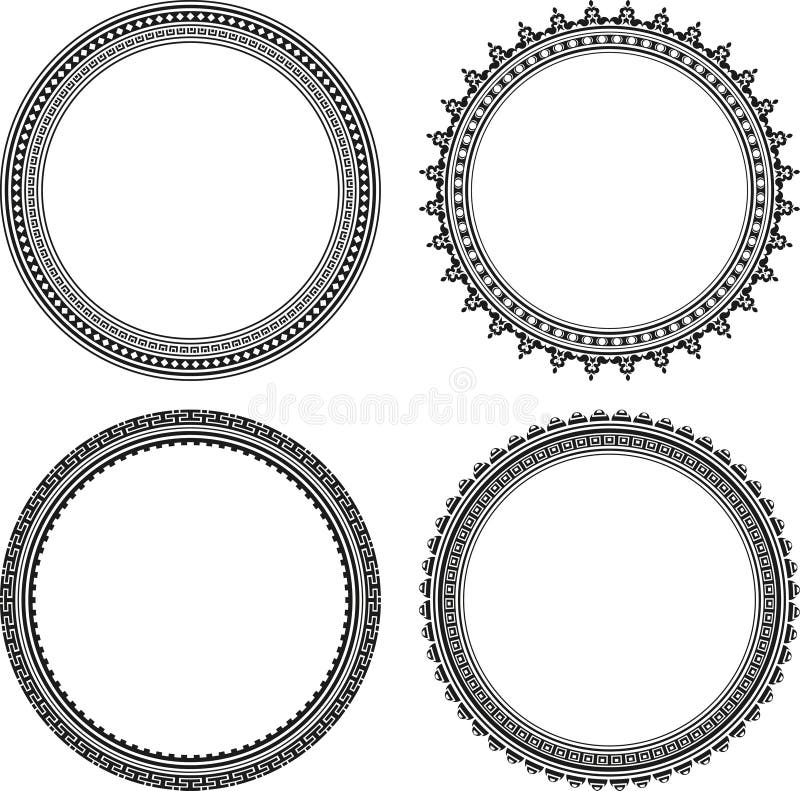 Set of Four Stylish Round Frames Stock Vector - Illustration of ...