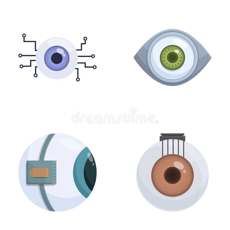 Set of Four Stylish Vector Eyes Icons Stock Vector - Illustration of ...