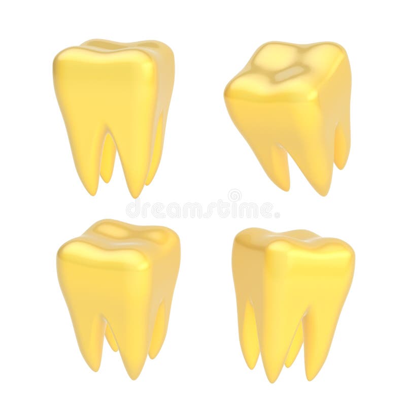 Set of four teeth isolated stock illustration. Illustration of ...