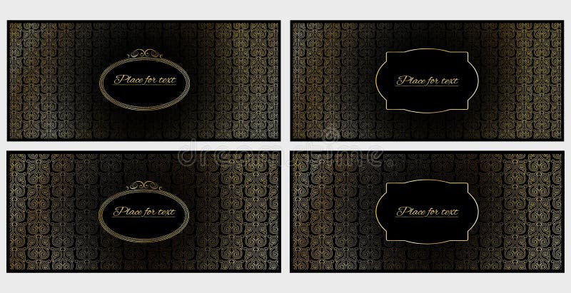 Set of Four Template Invitation or Greeting Cards Stock Vector ...