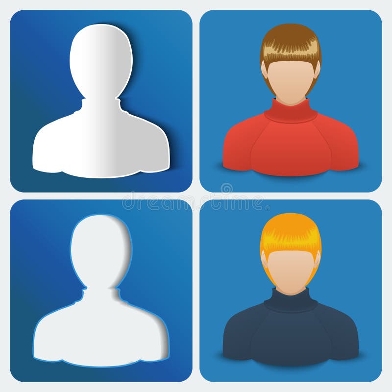 Set of Four User Icon of Women. Stock Vector - Illustration of computer ...