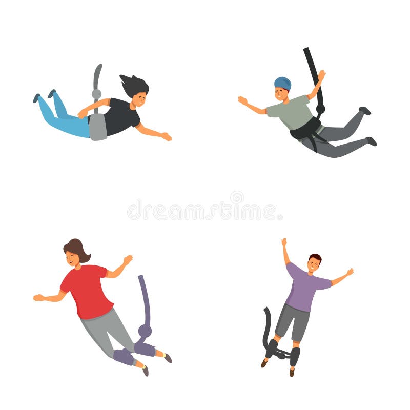 Diverse People in Free Fall Poses Vector Set Stock Vector ...