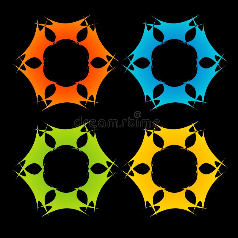 A Set of Fractal Design Element Stock Vector - Illustration of business ...