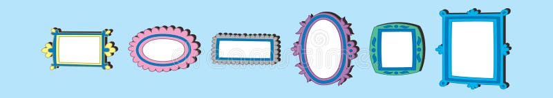 Set of Frame Cartoon Design Template with Various Models. Vector ...