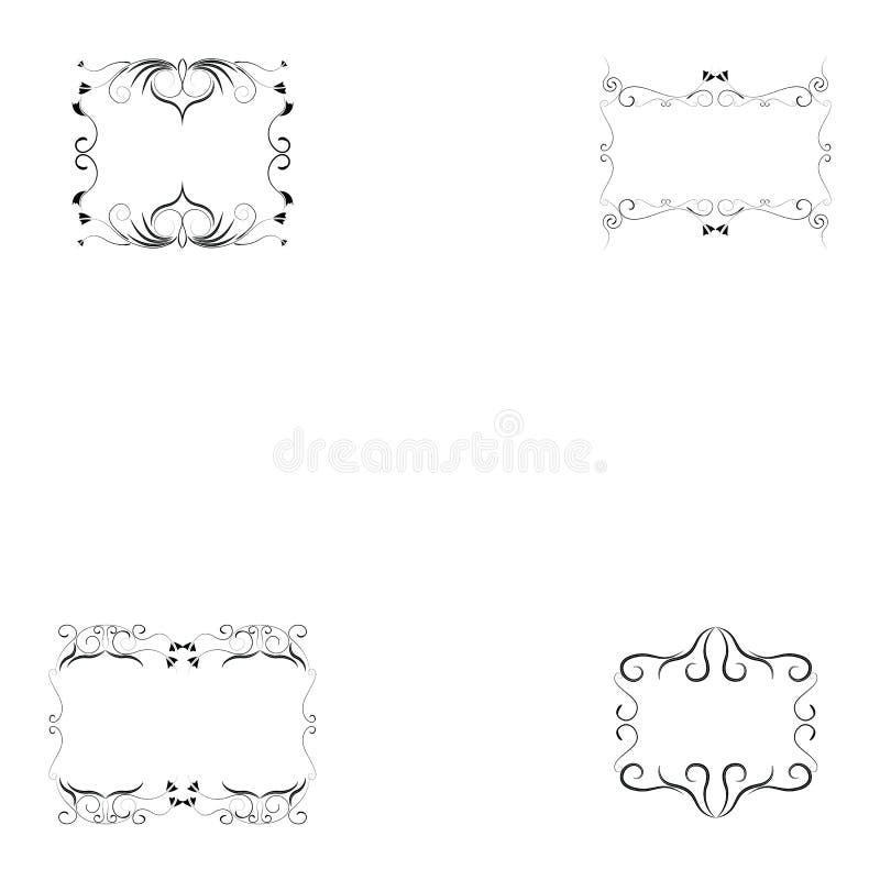 Set of frame silhouette stock vector. Illustration of classical - 120565252