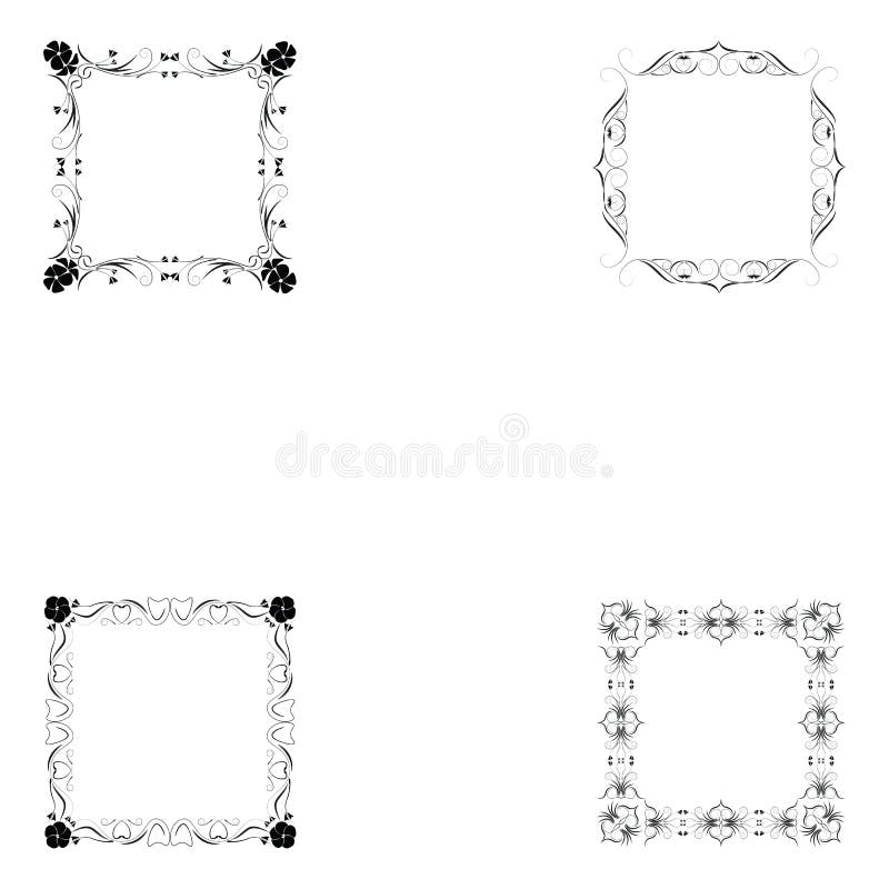 Set of frame silhouette stock vector. Illustration of decorative ...