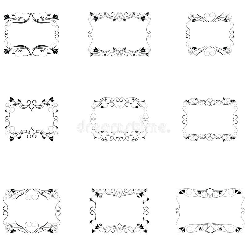 Set of frame silhouette stock vector. Illustration of silhouette ...